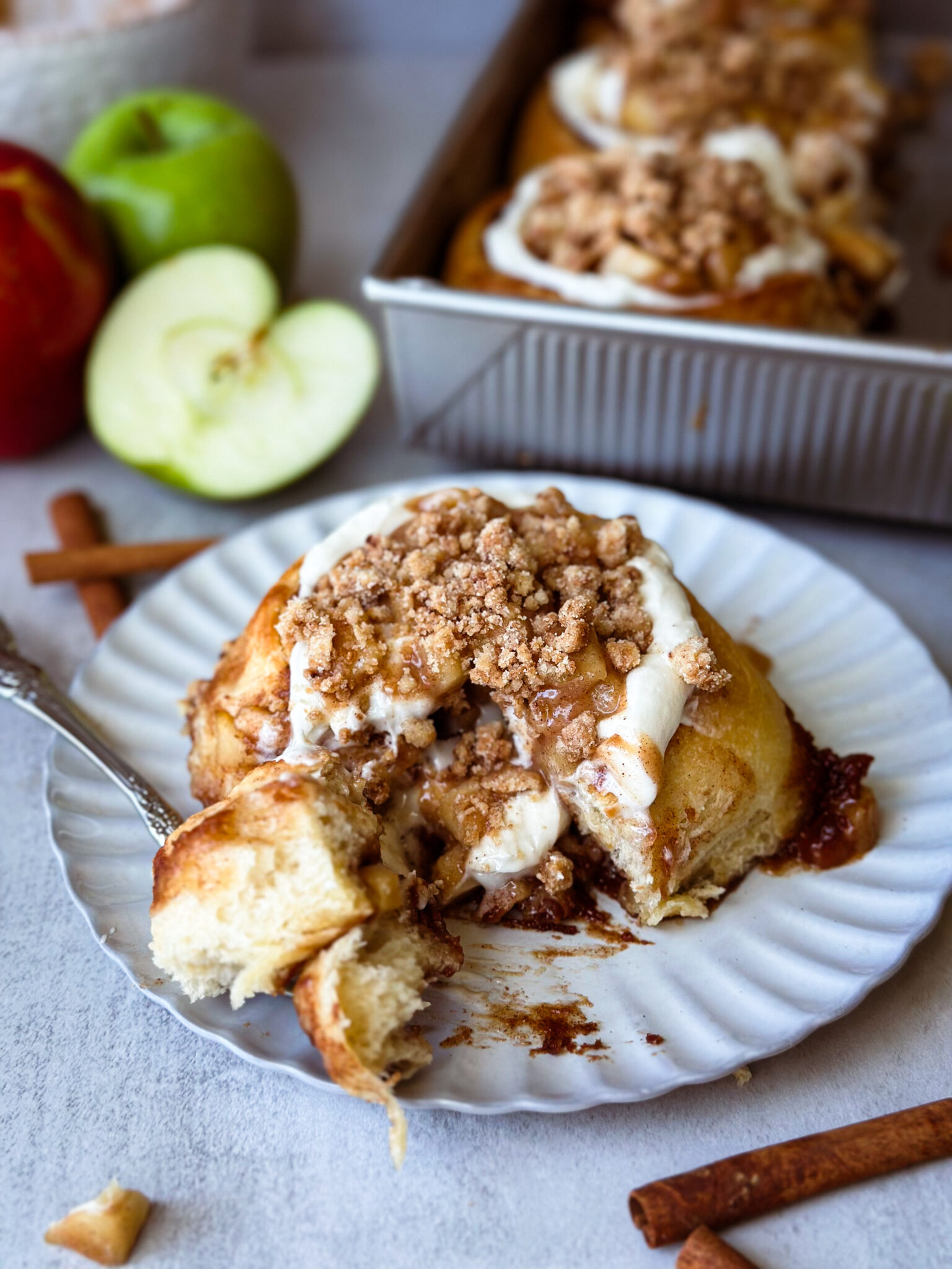 Jumbo Sourdough Apple Pie Cinnamon Rolls - Friend in Knead